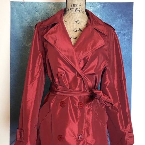 Linda Lundstrom | Jackets & Coats | Lundstrom Crimson Red Trench Coat ...